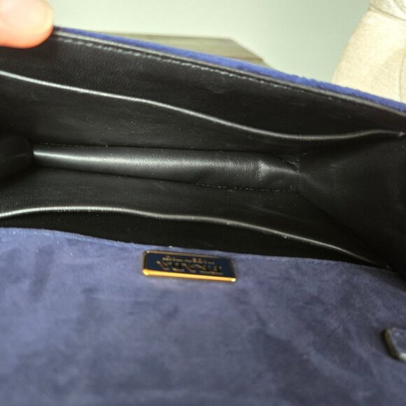 Prada | Bags | Prada Cahier Navy Blue Velvet City Calf Saffiano Leather Crystal Handbag Bag ...